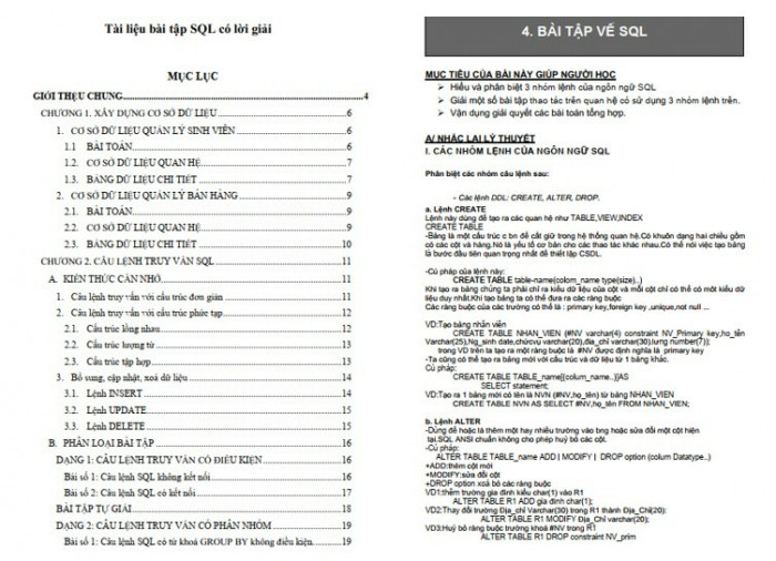 Bài tập SQL PDF